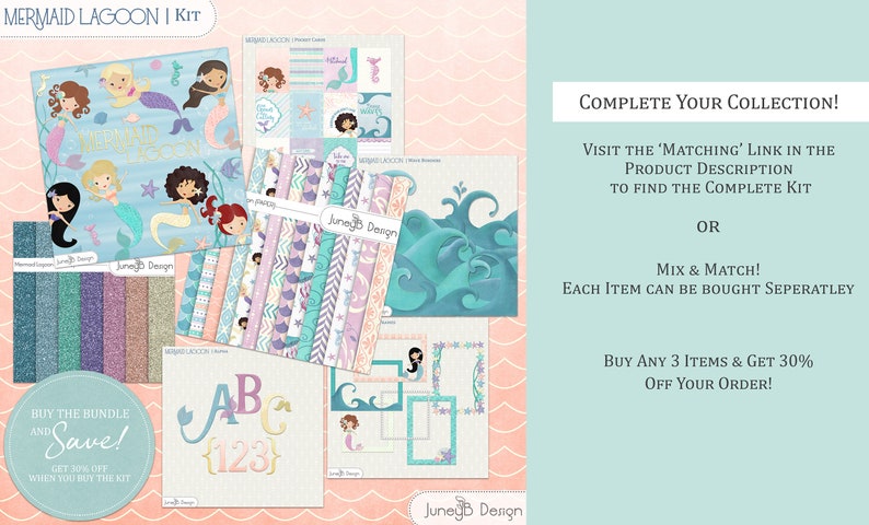 Mermaid Frames, Mermaid Lagoon Digital Frames, Mermaid Clip Art Frames ...