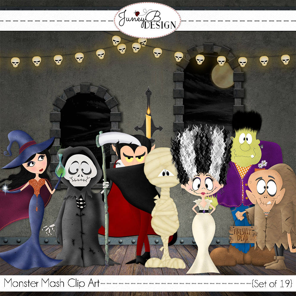 Monster Mash Clip Art Halloween Monster Graphics Halloween | Etsy