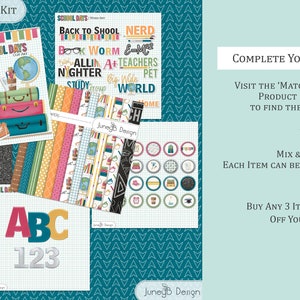School Days Digital Kit, Back to School Clip Art, School Supplies ...