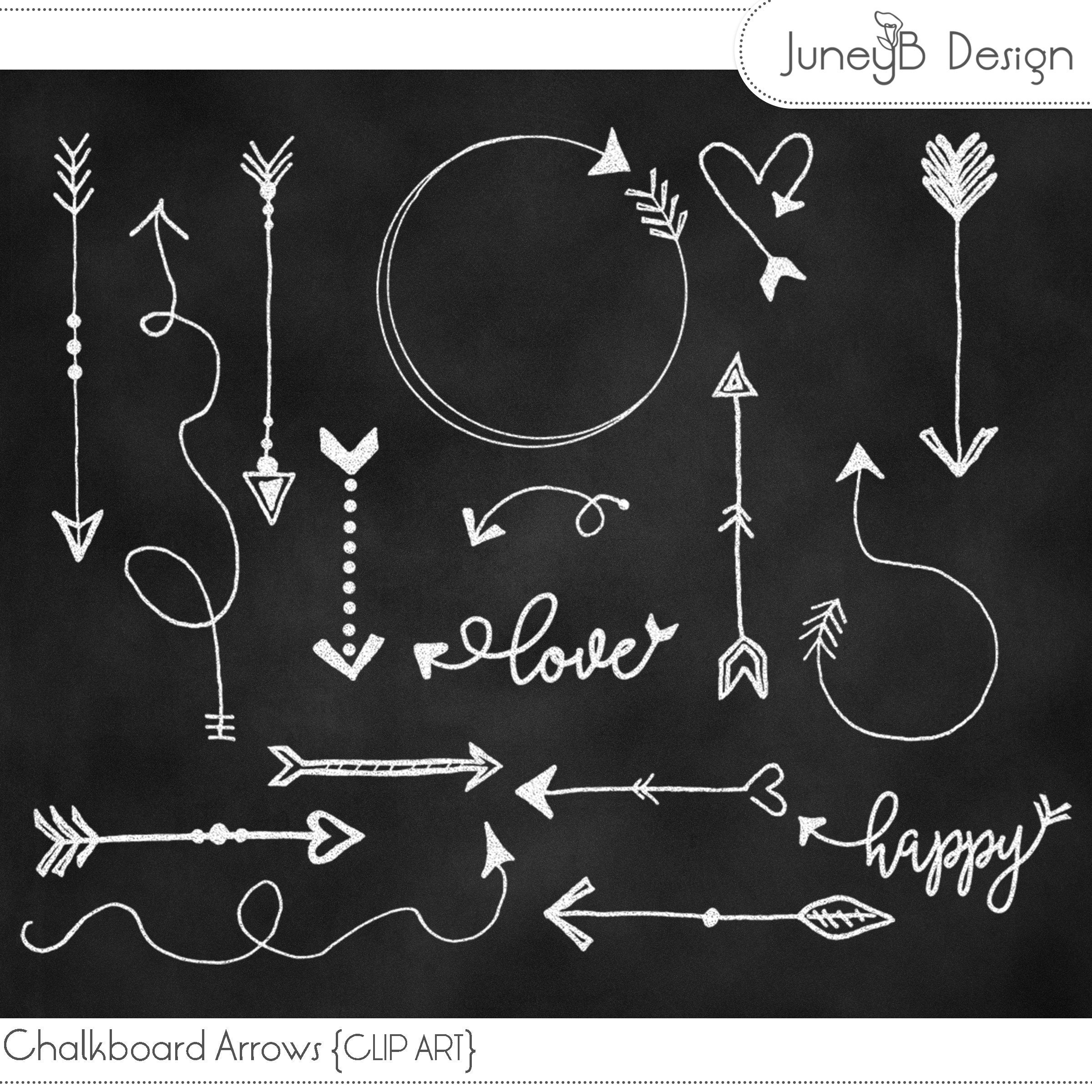 Chalkboard Arrows Clipart, Arrows Vector, EPS, Chalkboard Clipart ...