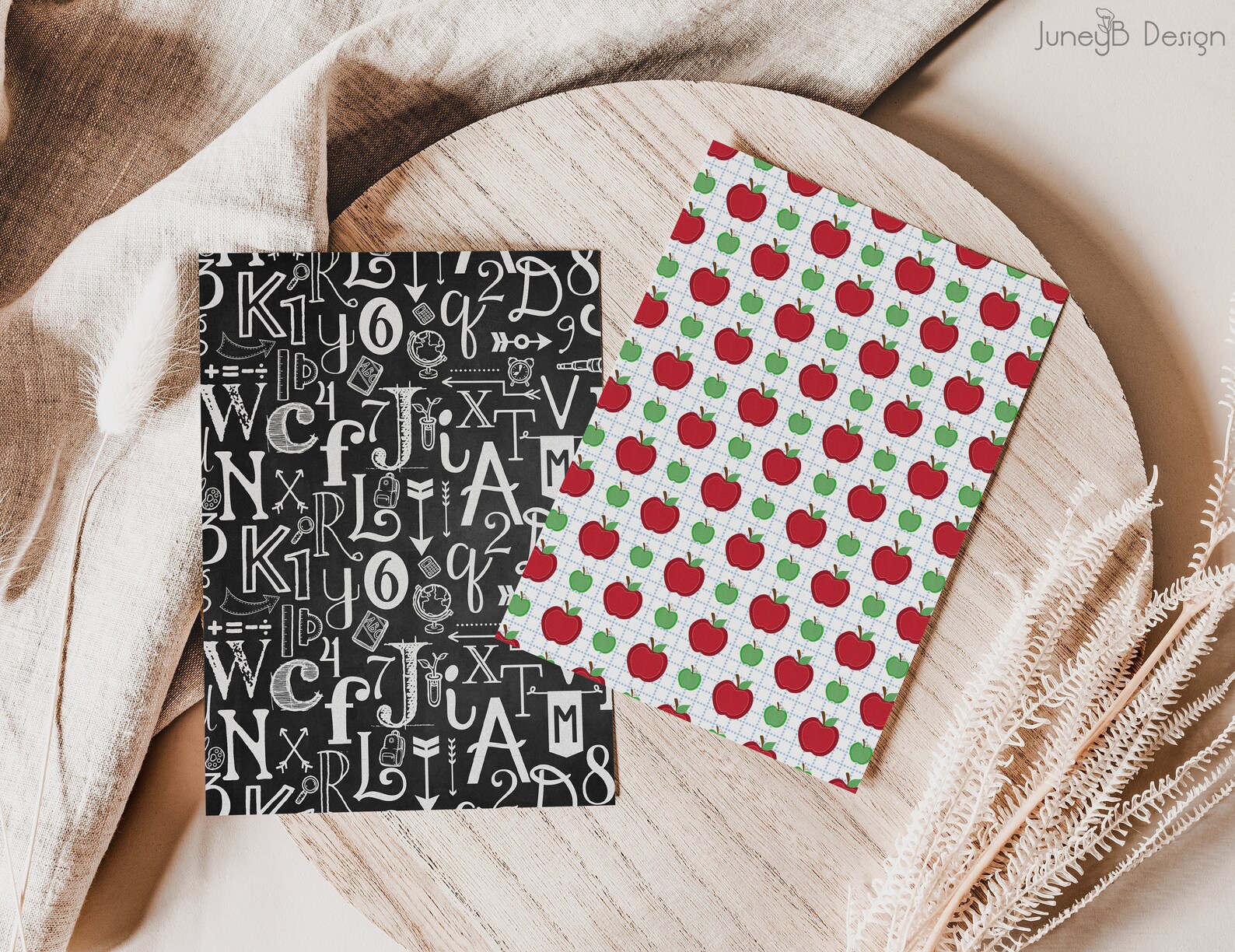 Back to School Digital Paper, School Supplies Pattern, Teacher ...