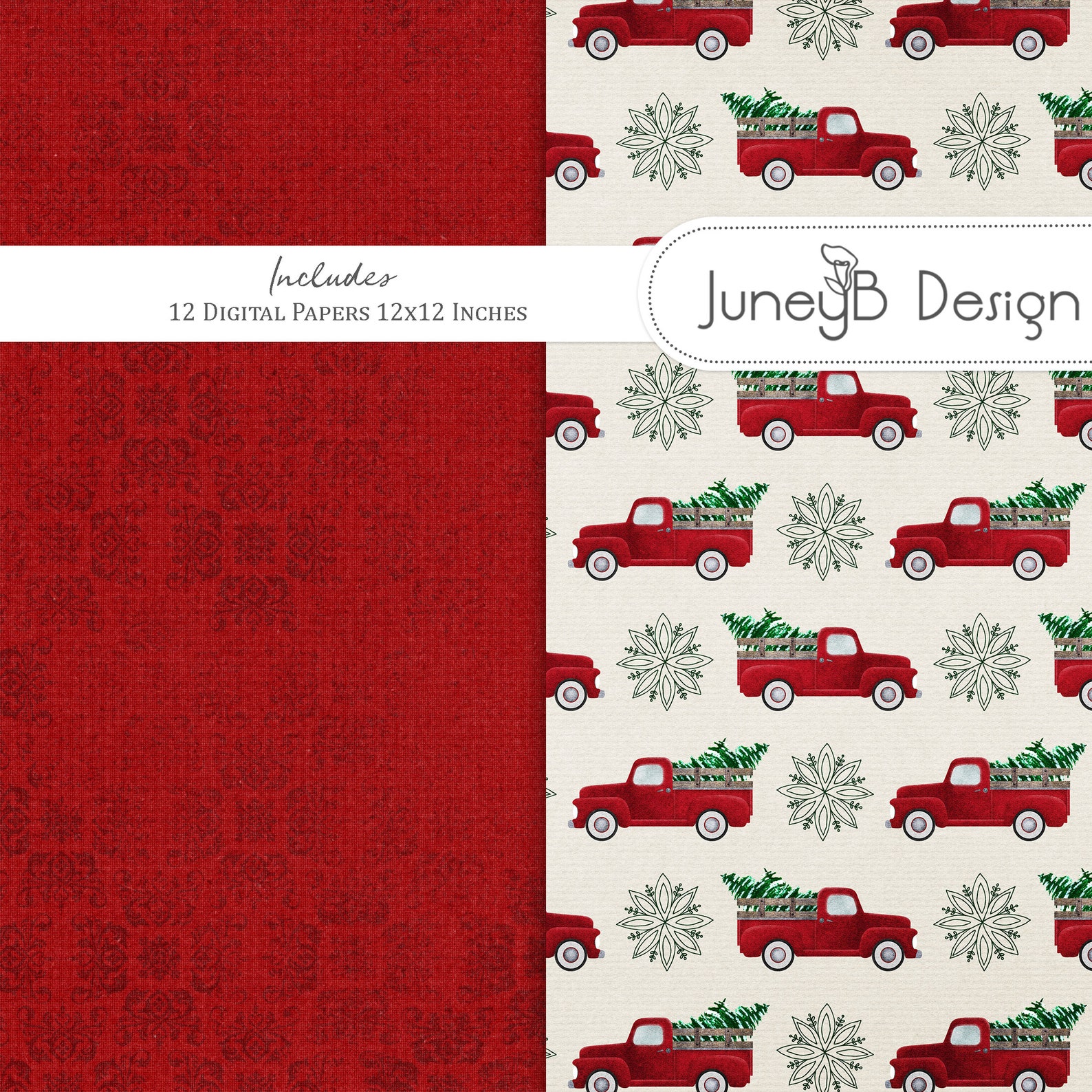 Holly Jolly Christmas Paper Digital Christmas Paper - Etsy