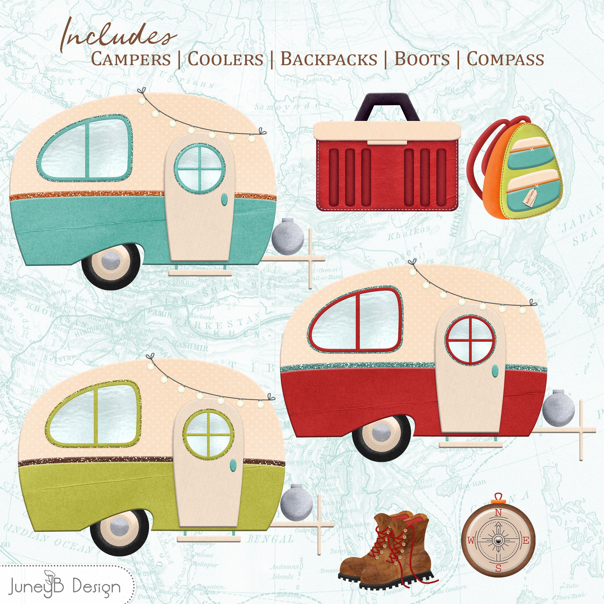 Happy Camper Clipart Camping PNG Forest Clipart Camera - Etsy