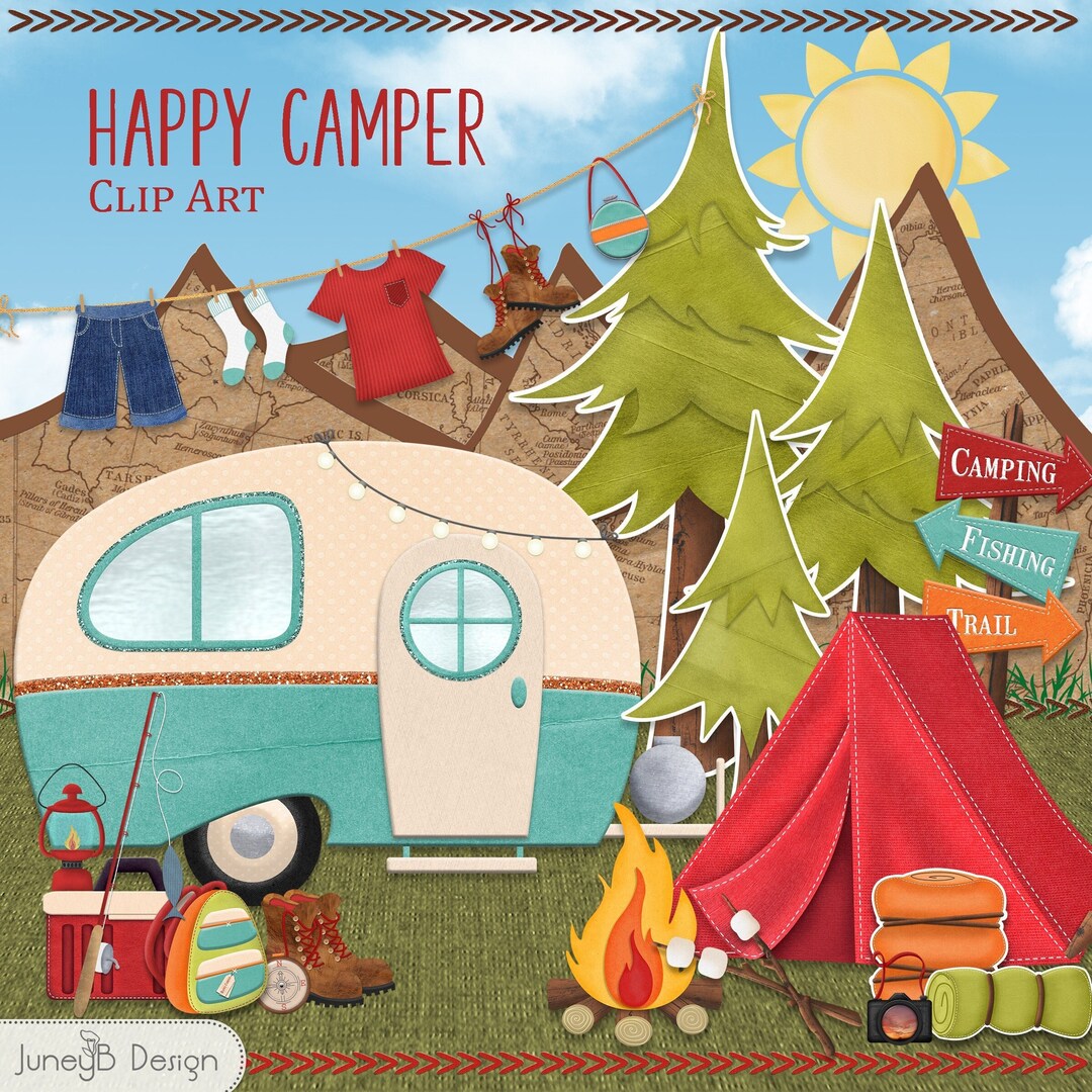 Happy Camper Clipart Camping PNG Forest Clipart Camera Clipart Camping ...