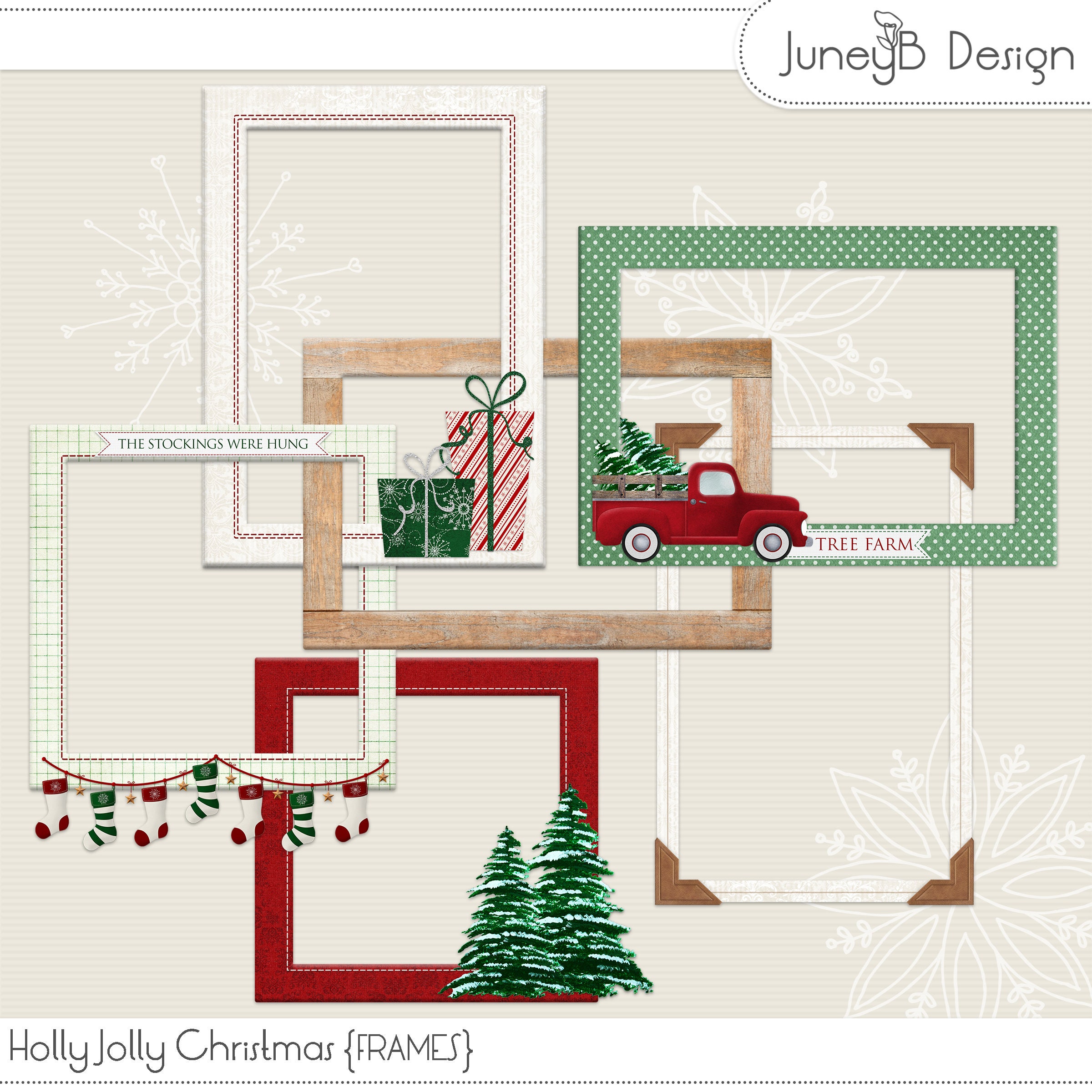 Holly Jolly Christmas Paper Digital Christmas Paper | Etsy