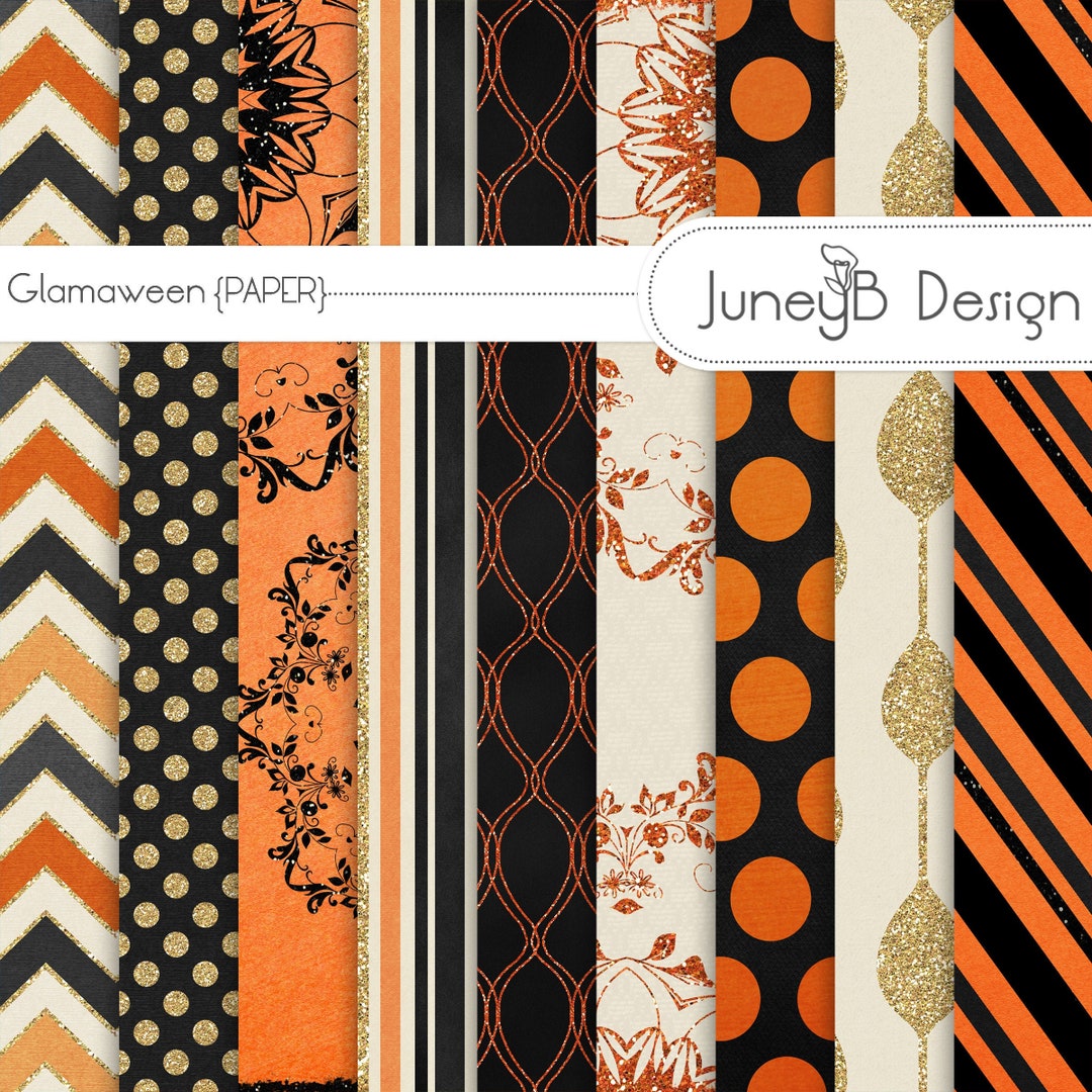 Glamoween Digital Paper Halloween Scrapbook Paper Halloween Patterns ...