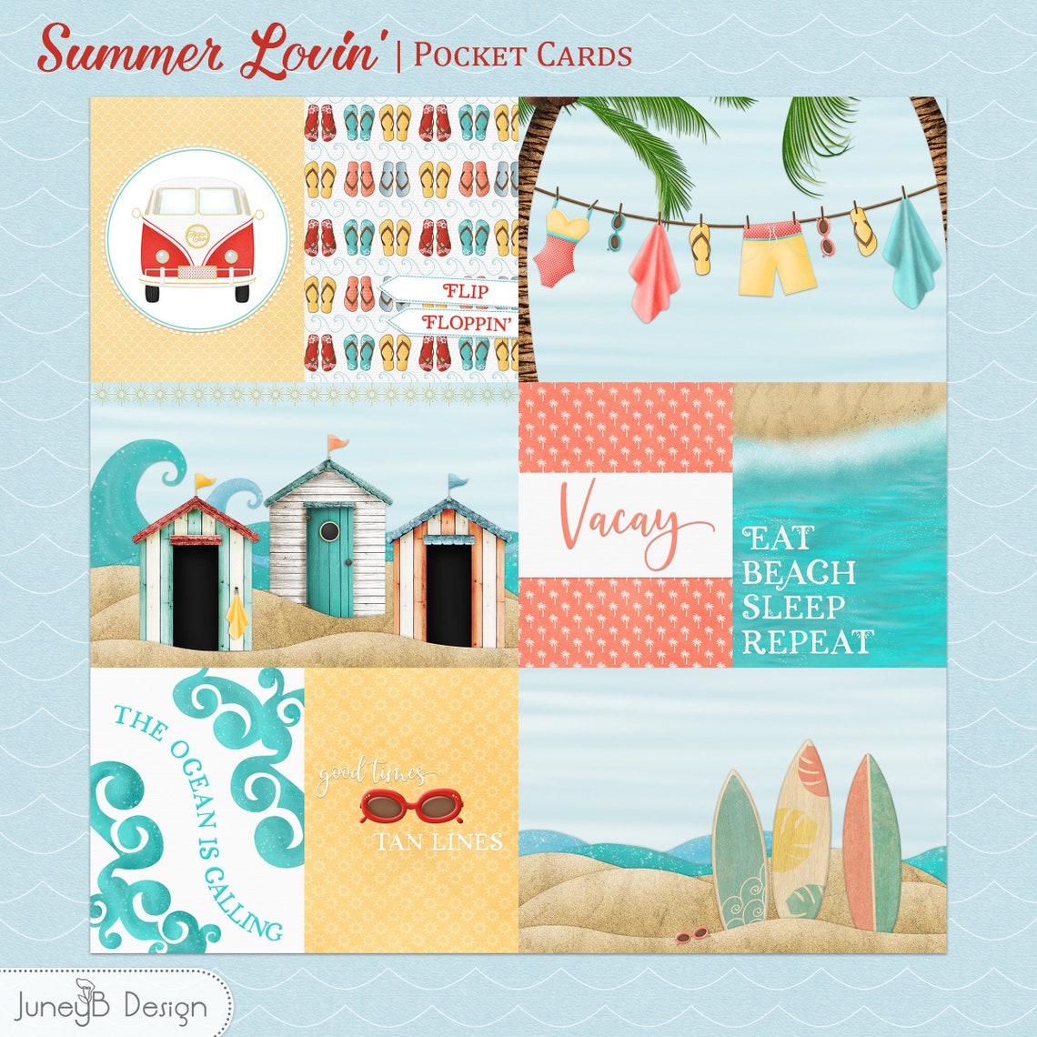 Beach Pocket Cards Summer Journal Cards Beach Sayings Beach - Etsy