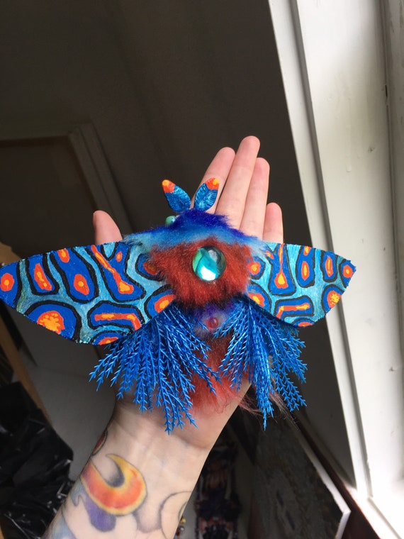 Aqua Fire Moth - Etsy