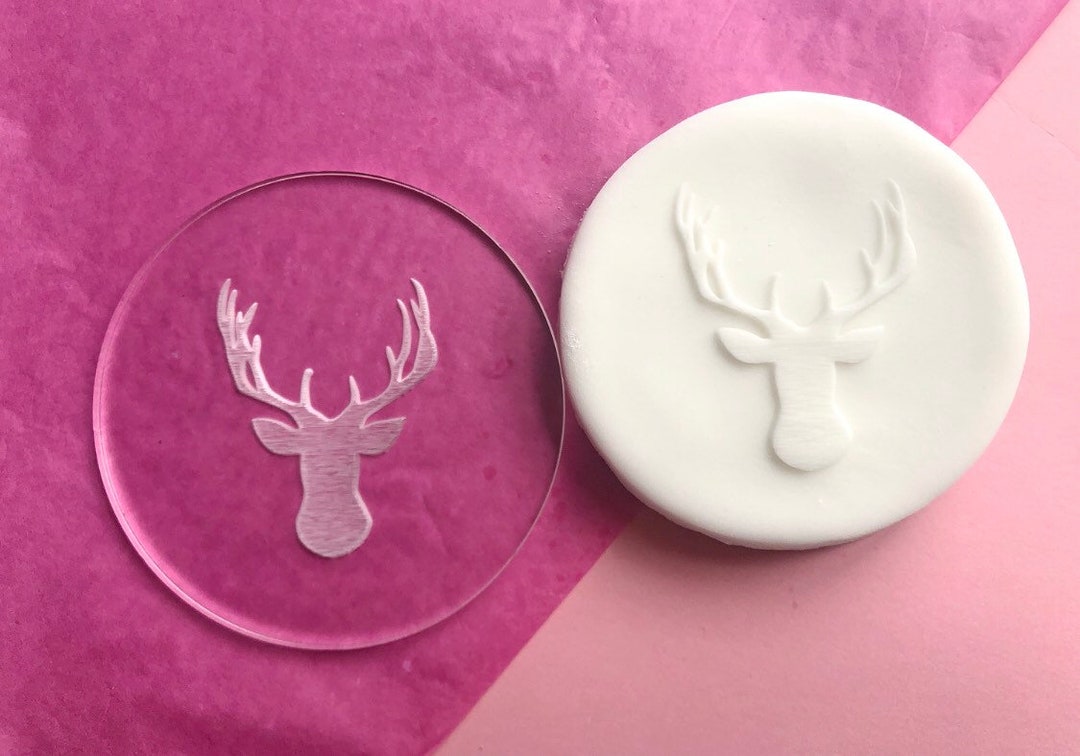 Stag Head Embosser Christmas Acrylic Stamp for Cookie Cupcake - Etsy
