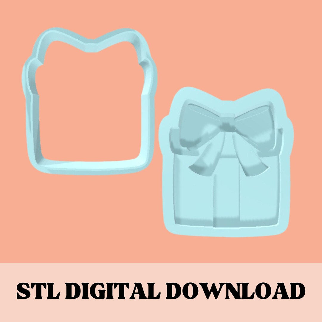 Present Cookie Cutter STL, STL File, Cookie Cutter, Cookie Embosser, 3D ...