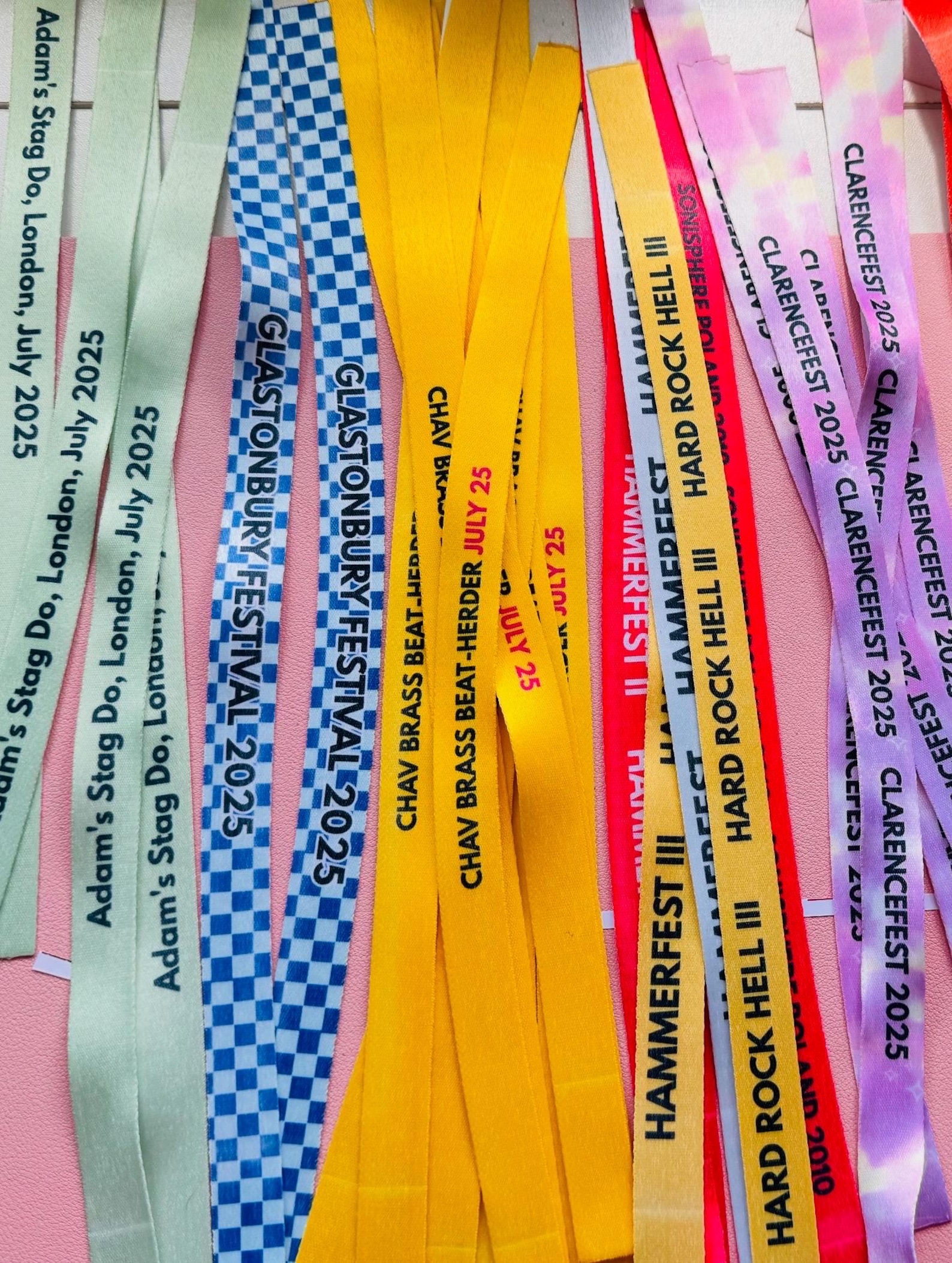 Personalised Fabric Event Wristbands, Wristlets, Hen Do, Stag Do ...