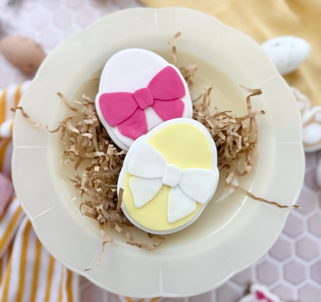 Easter Egg Bow, Easter, Embosser, Cookie Cutter, Stamp, Cookie, Cupcake ...