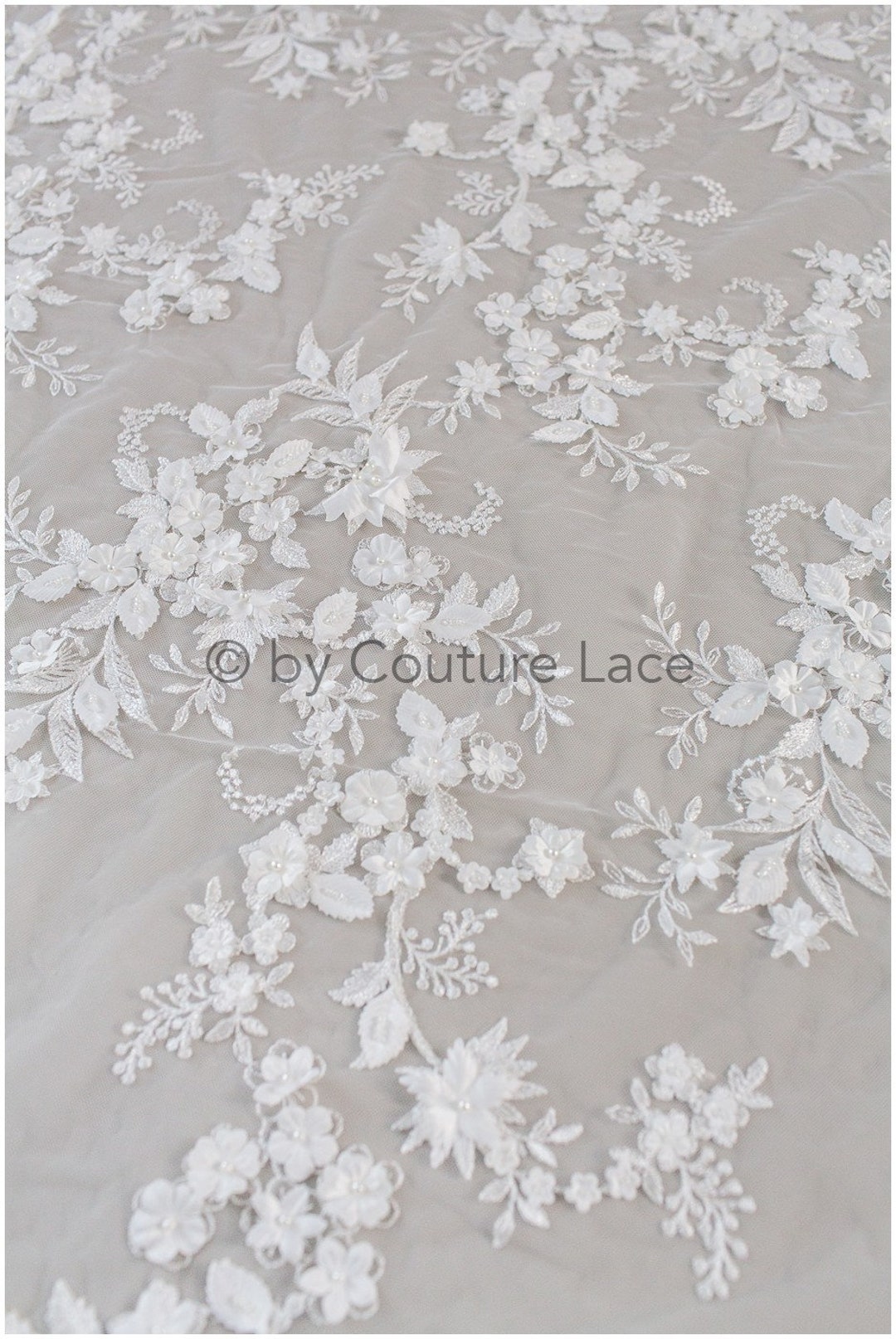 3D Flower Lace Fabric: Romantic Floral Bridal Wedding Lace - L19-210 - Etsy