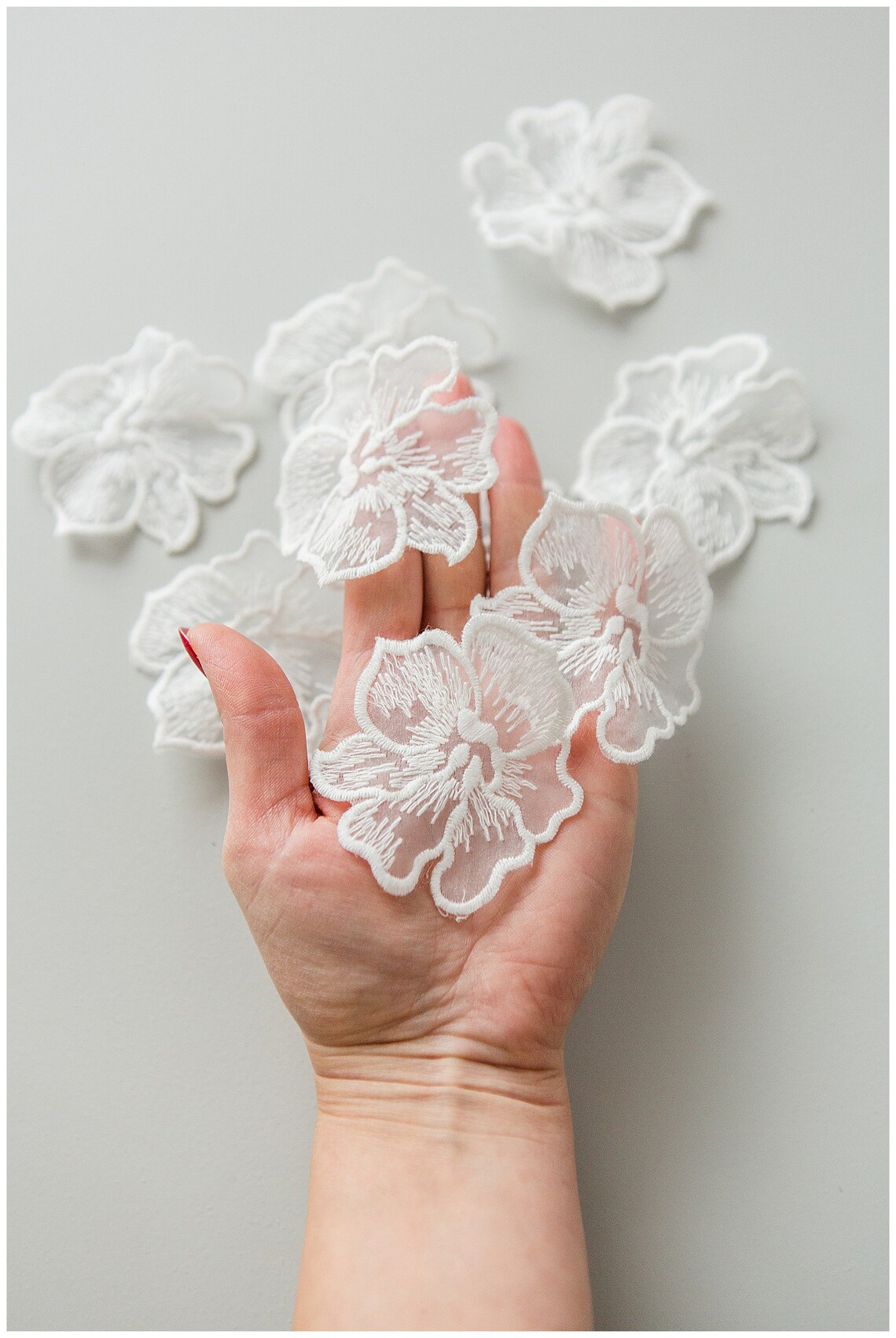 A17-160 // 10pc. Lace Flower Patch Sew on 3D Flower 3D - Etsy