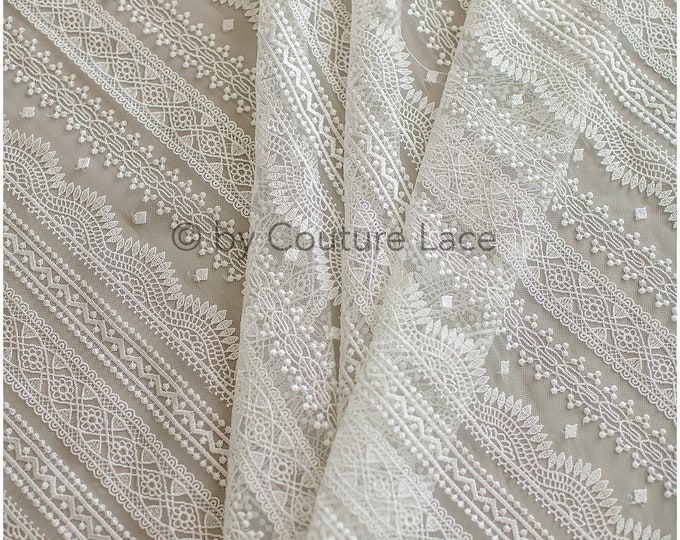 L19-255CO // Bridal French Lace Fabric, Wedding Dress Lace, Modern ...