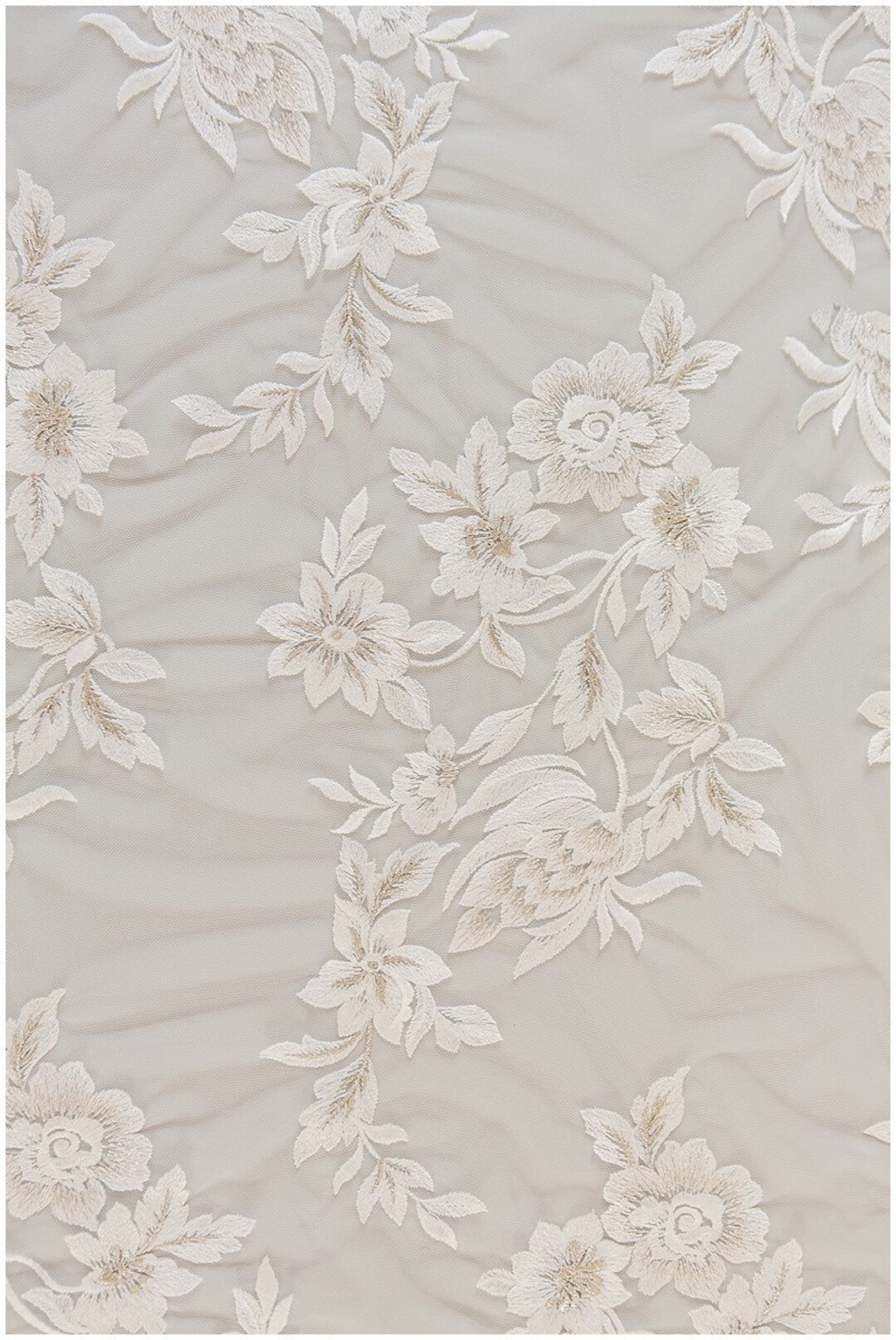 L17-138 // Romantic Floral Lace Fabric, Flower Bridal Lace, Embroidered ...