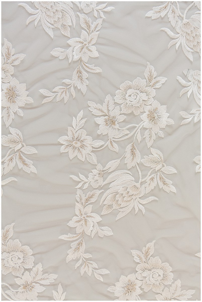 L17-138 // Romantic Floral Lace Fabric, Flower Bridal Lace, Embroidered ...