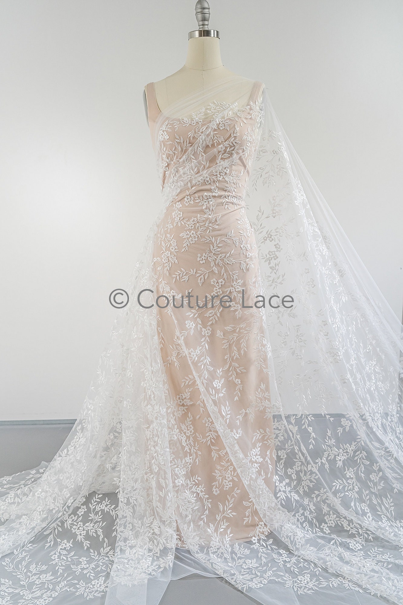 Floral Bridal Lace/ Bridal Lace Material/ Offwhite Bridal Lace/ Floral ...