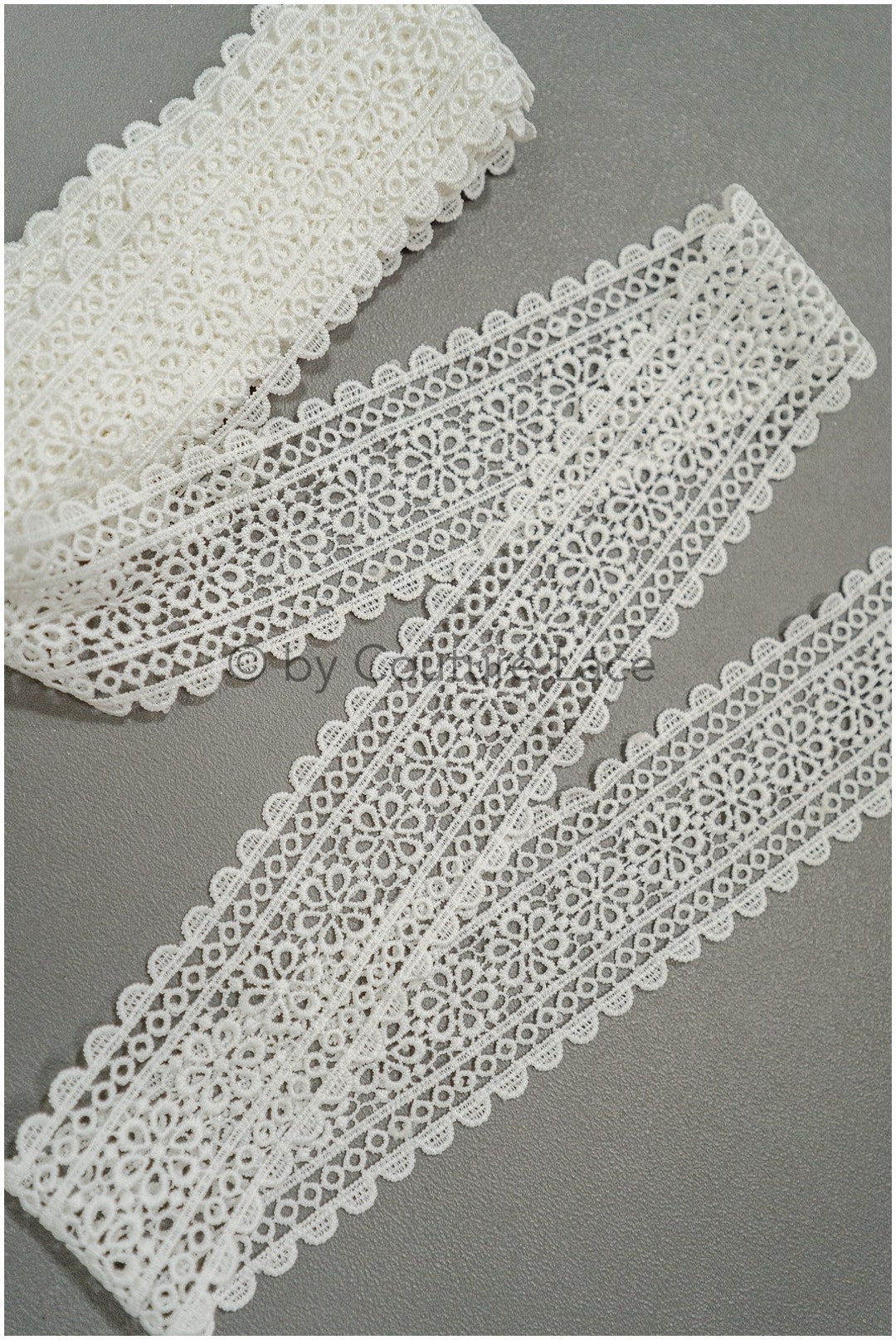 T21-135 // Beautiful Crochet Lace Trim With Floral Pattern, Floral ...