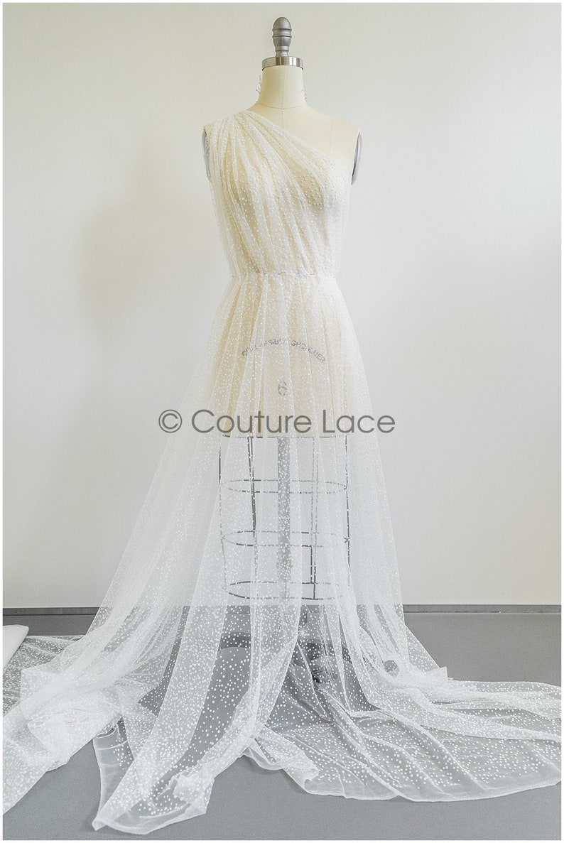 R-177-W // Very Soft Flock Polka Dot Tulle, Flock Tulle With Dots ...
