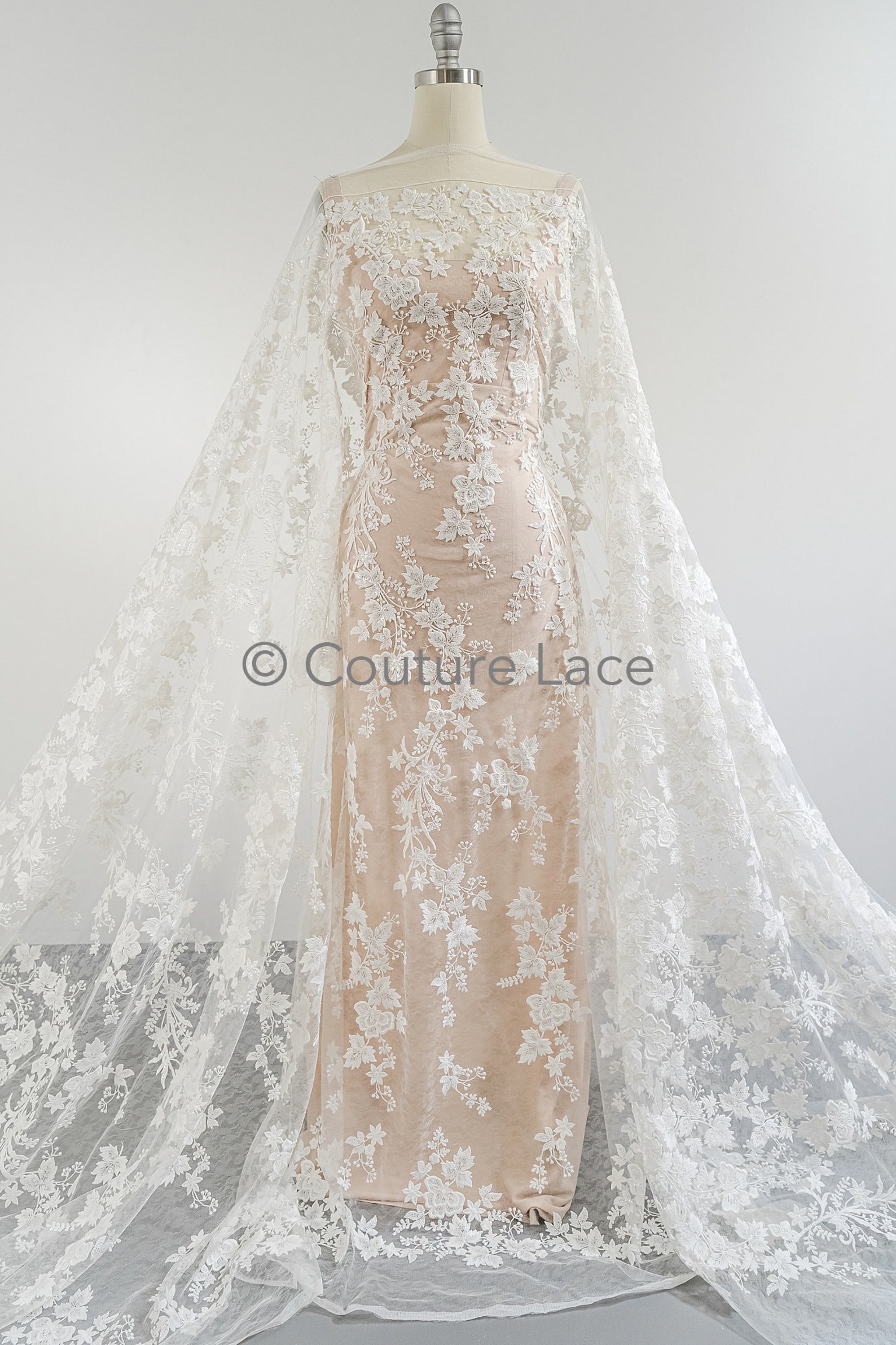 Floral Bridal Lace/ Bridal Lace Material/ Off-white Bridal Lace With ...