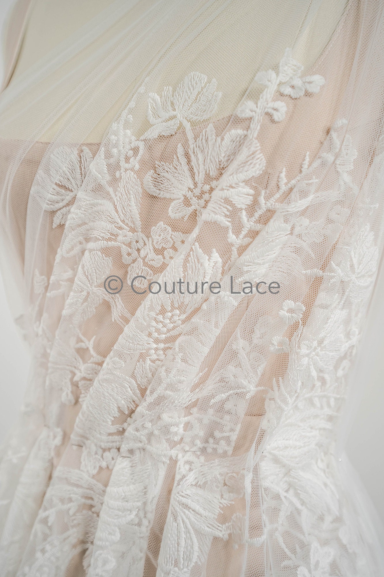 Floral Bridal Lace/ Bridal Lace Material/ Offwhite Bridal Lace/ Floral ...
