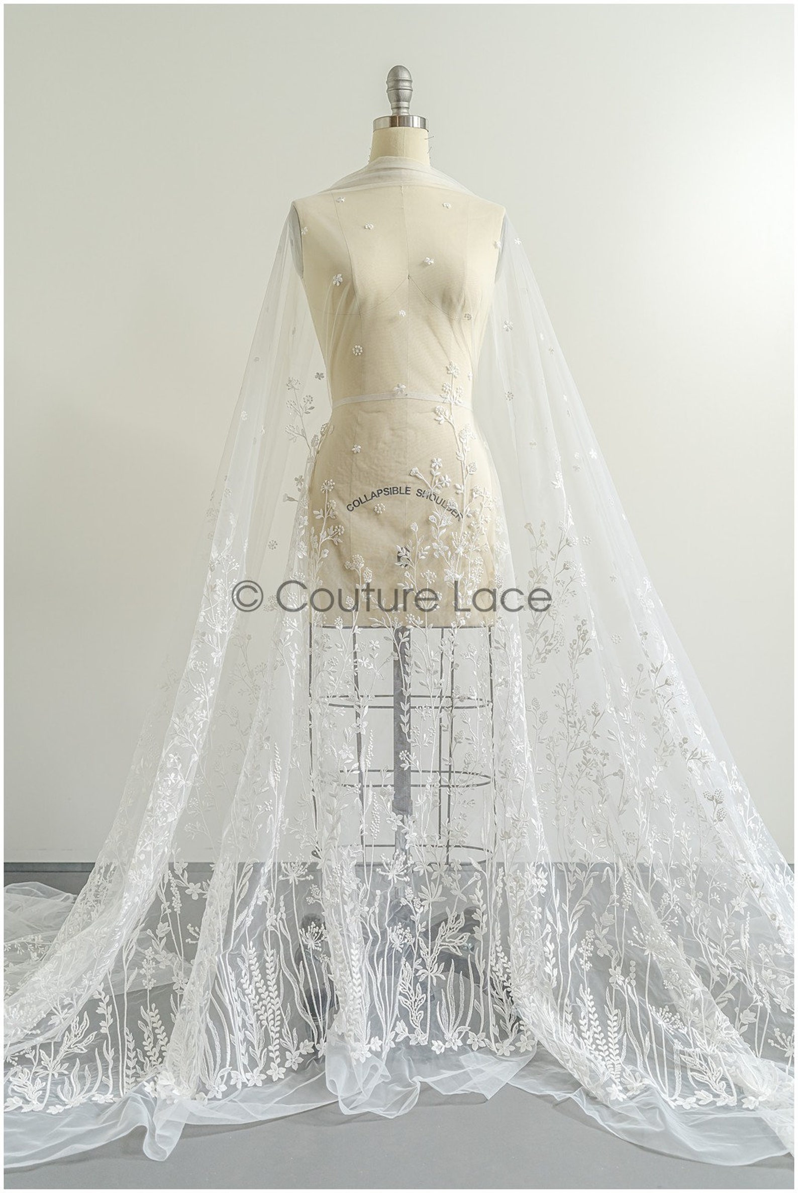 L22-436 // Beaded Wildflower Lace Fabric/ Bridal Wildflower - Etsy