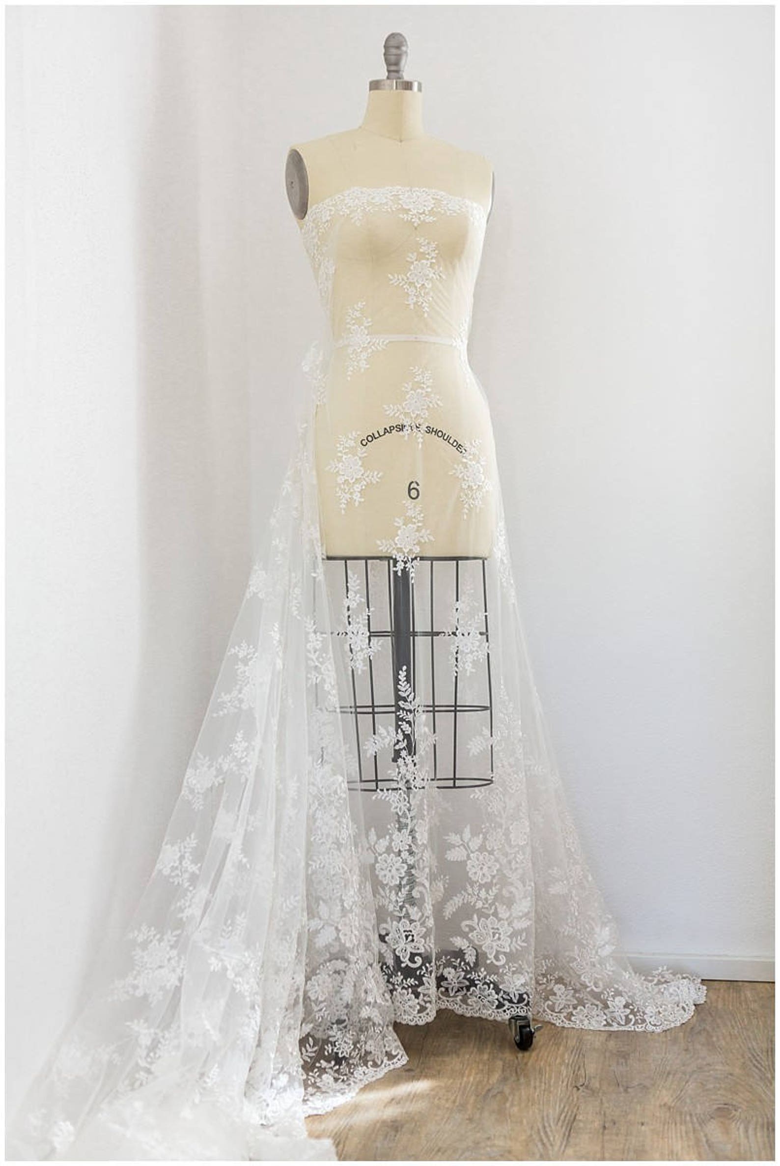 L17-018 // Romantic Floral Bridal Lace Fabric, Heavy Embroidered ...