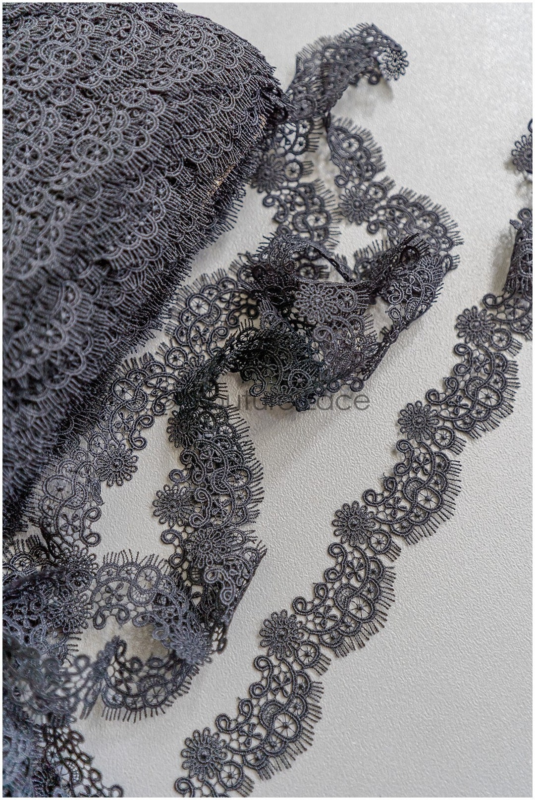 T22-186 - 4yds // Black Boho Crochet Lace Trim/ Geometric Lace Trim ...