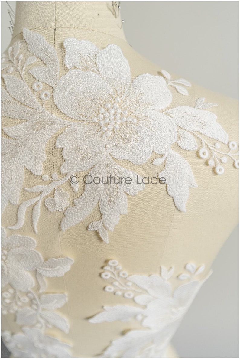 A22-282 // Romantic Wild Flower Lace Patch/ Cotton Wildflower Applique ...