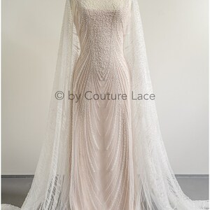 Beautiful Beaded Lace Fabric With Modern Stripes/ Couture Lace Fabric ...