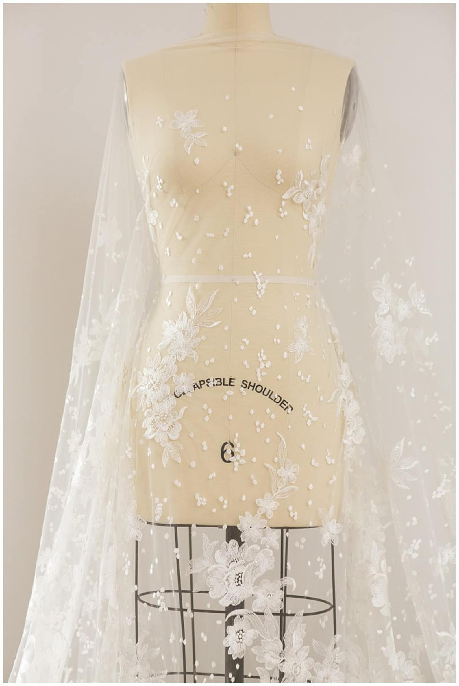 L17-084 //romantic Bridal Lace Fabric With Flower Design, Sequin ...
