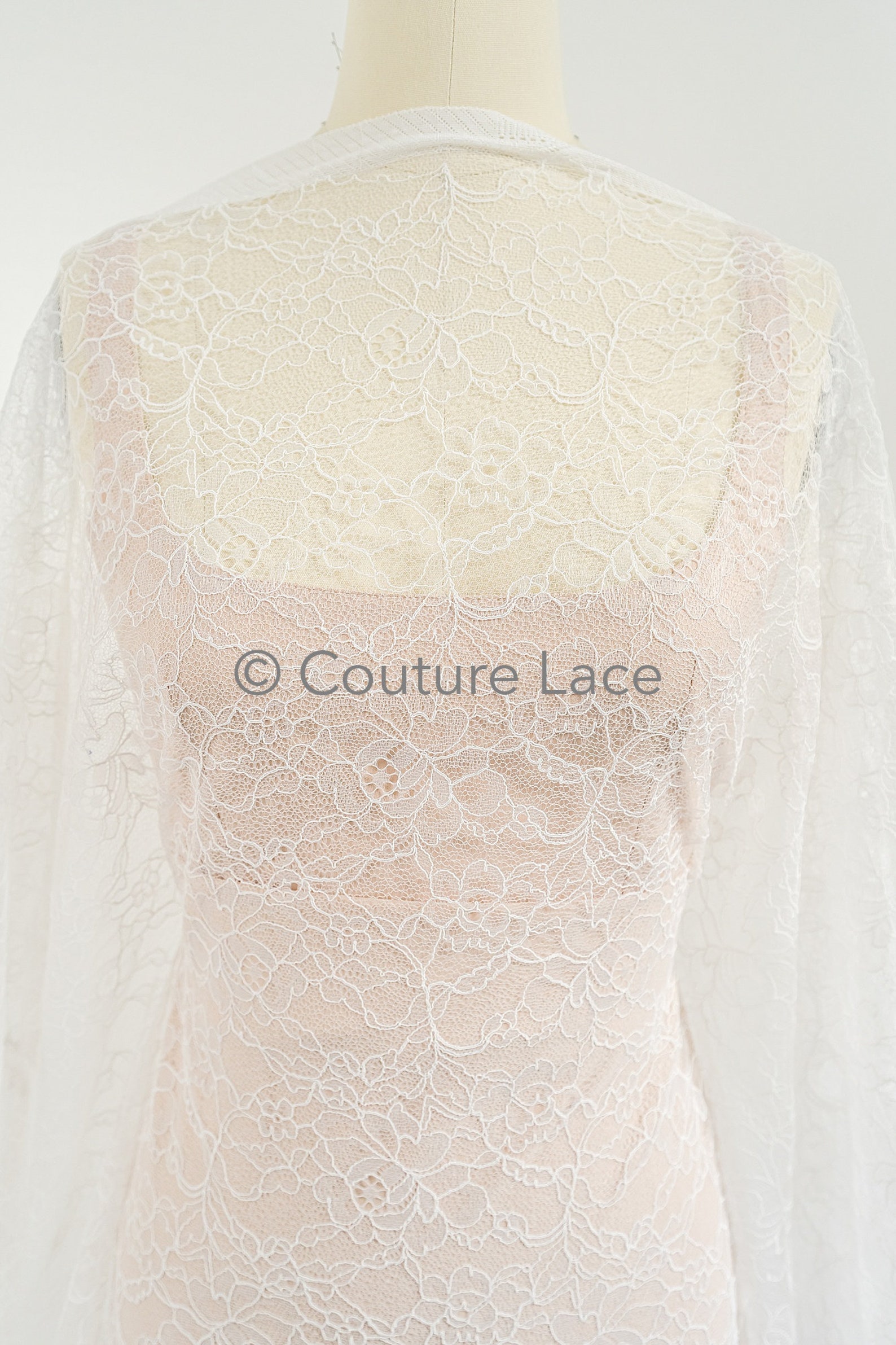 French Floral Lace/ Bridal Raschel Lace/ French Veil Lace/ Bridal ...