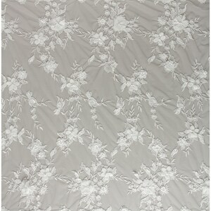 Hand Beaded 3D Flower Lace, Bridal Lace Fabric With 3D Flowers, Soft ...