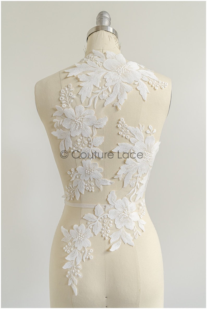 A22-282 // Romantic Wild Flower Lace Patch/ Cotton Wildflower Applique ...