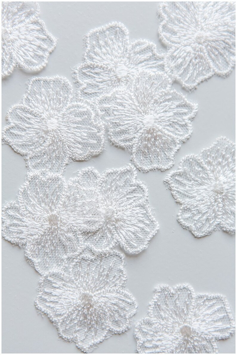 A17-115 //10pc. Lace Flower Patch, Sew on 3D Flower, 3D Flower Lace ...