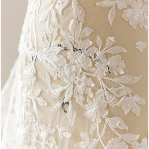 3D Embroidered Flower Lace Fabric, Bridal 3d Lace Fabric, Wedding Dress ...