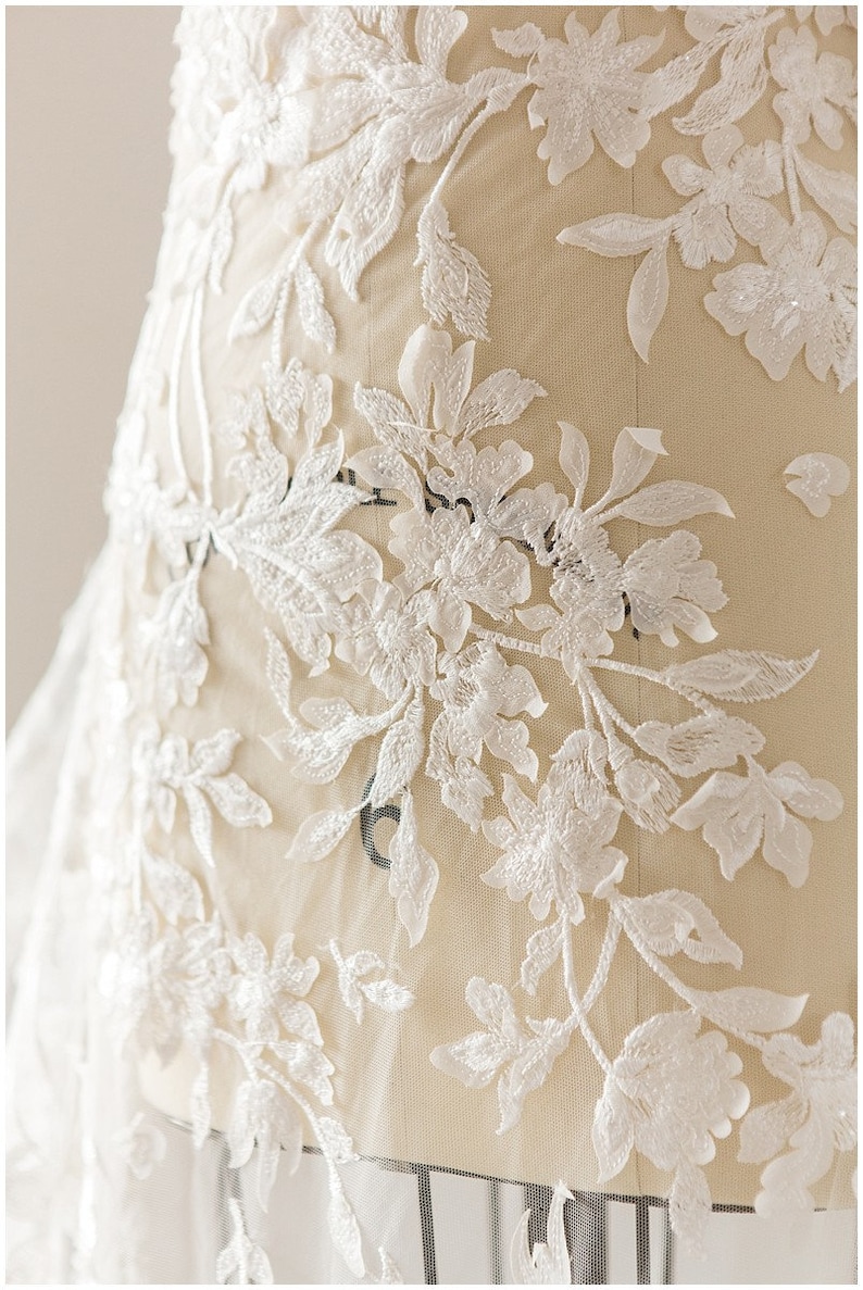 3D Embroidered Flower Lace Fabric Bridal 3d Lace Fabric - Etsy