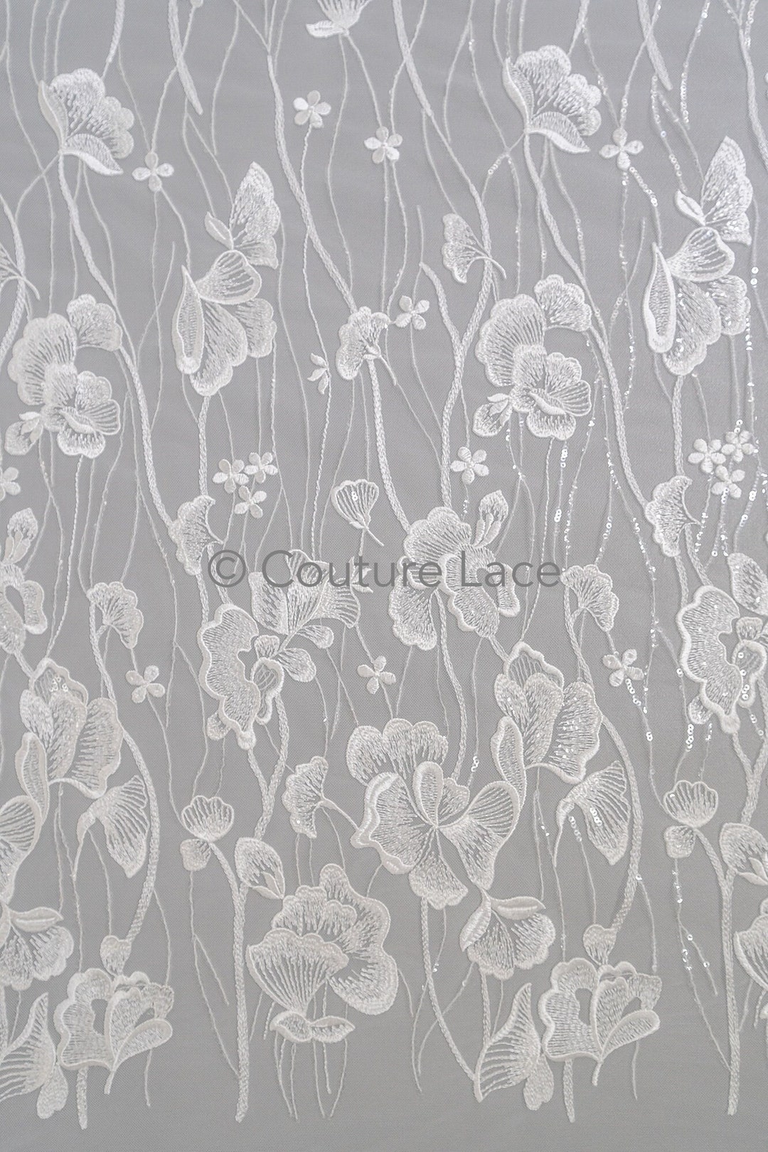 Floral Bridal Lace/ Bridal Lace Material/ Off-white Bridal Lace/ Floral ...