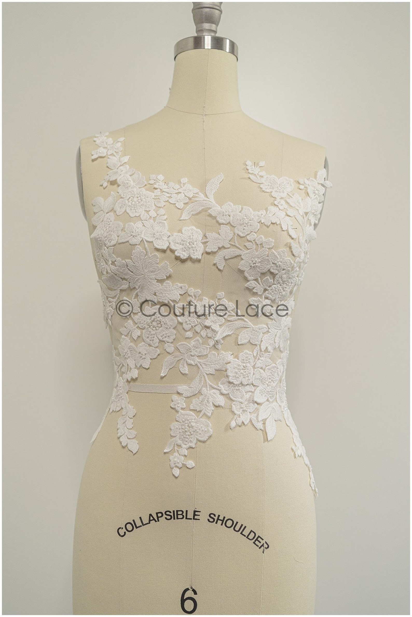 A21-236 // Beaded Lace Flower Patch, Flower Applique, Lace Flower Patch ...