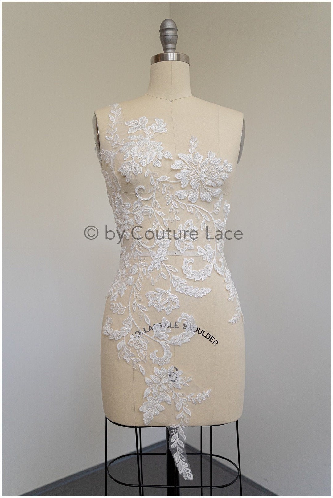A19-185 // Beaded Lace Flower Patch, Flower Applique, Lace Flower Patch ...