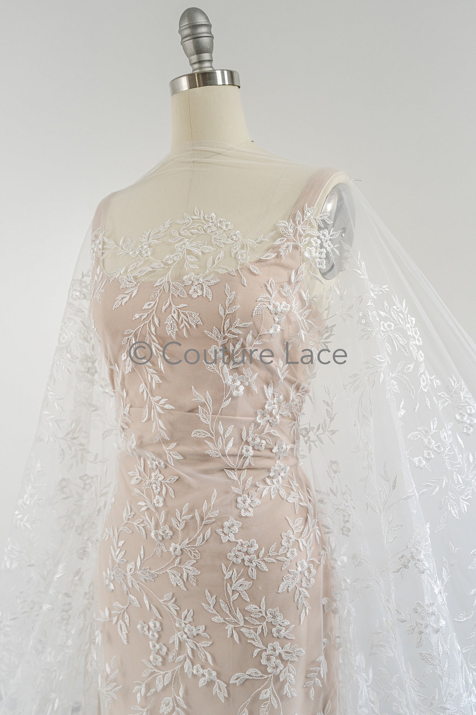 Floral Bridal Lace/ Bridal Lace Material/ Offwhite Bridal Lace/ Floral ...