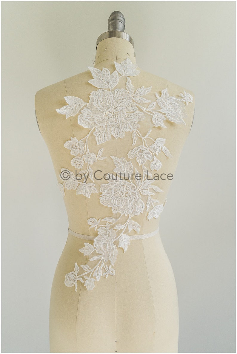A19-189 // Soft Flower Lace Patch, Cotton Flower Applique, Lace ...