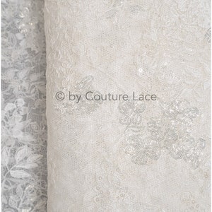 French Embroidered Lace Fabric With Floral Pattern/ Couture Lace Fabric ...