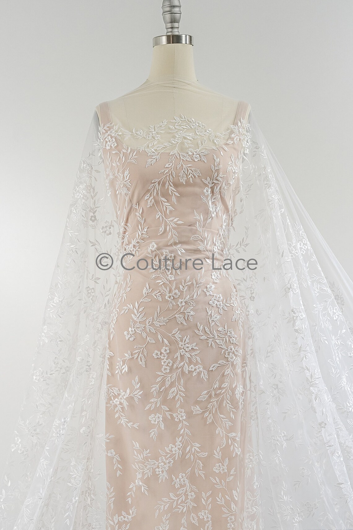 Floral Bridal Lace/ Bridal Lace Material/ Offwhite Bridal Lace/ Floral ...
