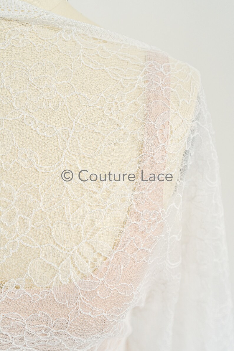 French Floral Lace/ Bridal Raschel Lace/ French Veil Lace/ Bridal ...