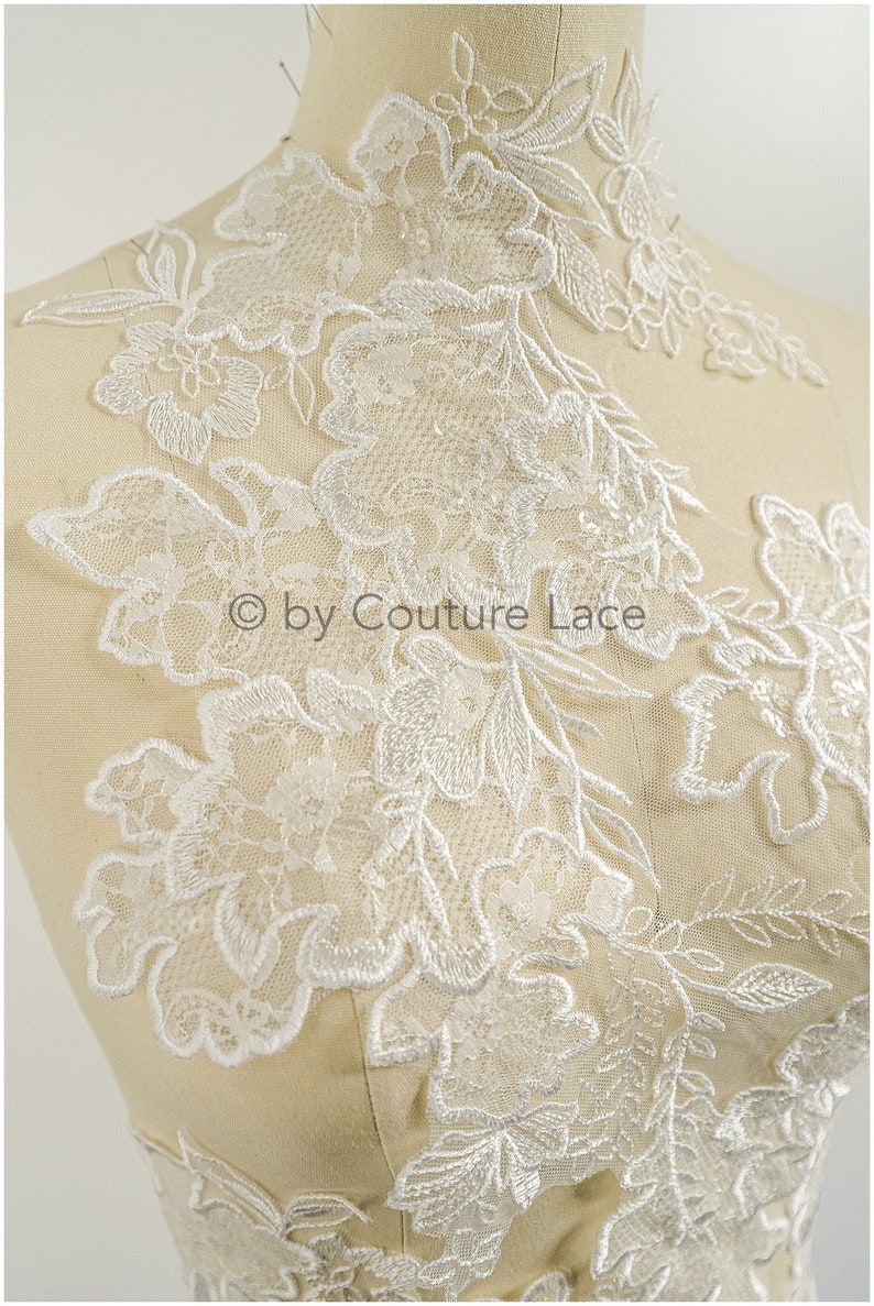 Romantic Flower Applique/ Flower Lace Patch/ Wedding Dress Lace ...