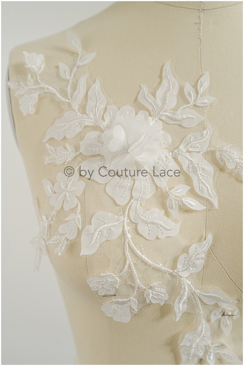 3d Flower Applique/ 3d Flower Lace Patch/ Wedding Dress Lace - Etsy