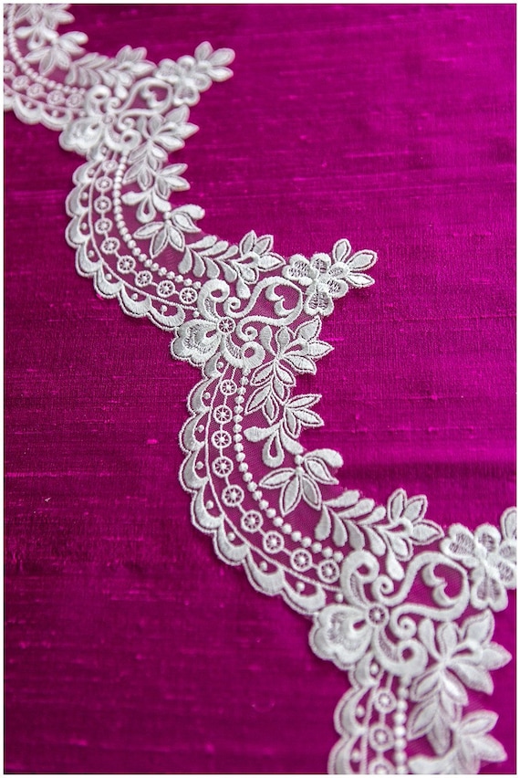 T17-036 //SOFT Elegant Lace Trim Alencon Lace Trim Bridal - Etsy