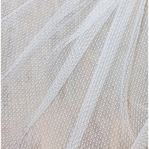 L17-064 // SOFT NET Lace With Dots- to Combine for Bridal Dresses, Net ...